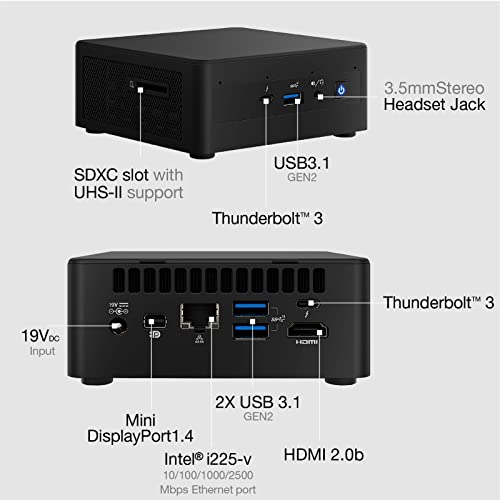 Reatan Intel NUC NUC11PAHi5 Mini PC,Four-Core i5-1135G7, 16GB RAM, 512GB SSD,Mini Computer Windows 11 Pro,Up to 4.2 GHz Turbo,NVMe SSD DDR4 RAM, WiFi 6,BT 5.2 Thunderbolt 3,8K UHD,Quadruple Monitor