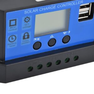 Solar Controller Panel Charger LCD Display Dual USB Intelligent Control Regulator DC 12V/24V(10A)