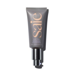 saie slip tint spf 35 tinted moisturizer - light coverage moisturizer + broad spectrum zinc oxide sunscreen with hydrating hyaluronic acid - shade three + half (1.35 oz)