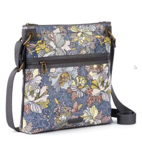 sakroots artist circle flat crossbody, shadow flower power