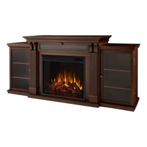 bowery hill traditional wood fireplace tv stand for tvs up to 67" in espresso