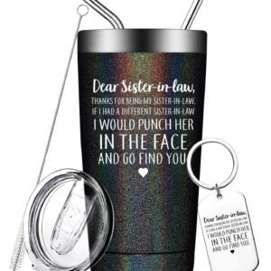 Fufendio Sister in Law Gifts - Sister in Law Mothers Day Gifts - Birthday Gifts for Sister in Law - Sister in Law Tumbler 20oz