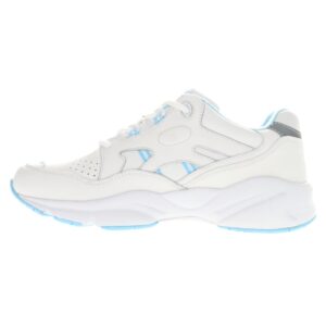 propet stability walker medicare/hcpcs code = a5500 diabetic shoe white/light blue 8 w (d)