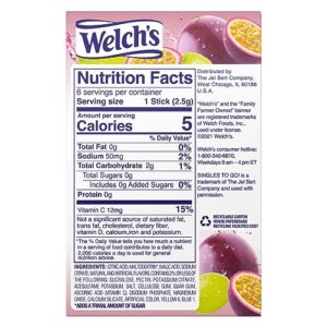 Welch's Singles to GO! Drink Mix Variety Pack - Cherry Pomegrante, Strawberry Peach, Passion Fruit and Grape