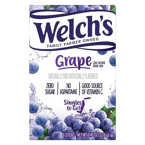 Welch's Singles to GO! Drink Mix Variety Pack - Cherry Pomegrante, Strawberry Peach, Passion Fruit and Grape