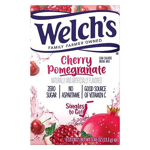 Welch's Singles to GO! Drink Mix Variety Pack - Cherry Pomegrante, Strawberry Peach, Passion Fruit and Grape