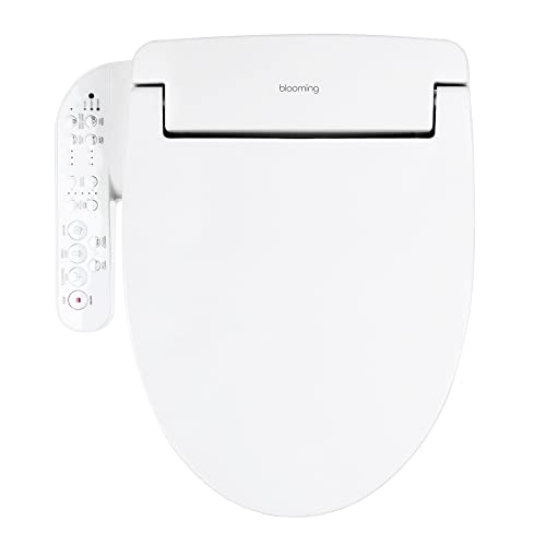 Blooming NB-1360R Bidet Toilet Seat (Round), Warm Water with Stainless Steel Nozzle, Warm Air Dryer, Heated Toilet Seat, Sittable Lid, Nightlight, Fits Round Toilets, White