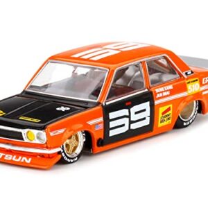 TRUE SCALE miniatures Datsun 510 Pro Street SK510 Orange and Black (Designed by Jun Imai) Kaido House Special 1/64 Diecast Model Car by True Scale Miniatures KHMG004