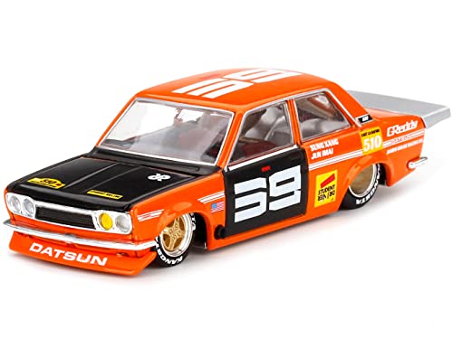 TRUE SCALE miniatures Datsun 510 Pro Street SK510 Orange and Black (Designed by Jun Imai) Kaido House Special 1/64 Diecast Model Car by True Scale Miniatures KHMG004