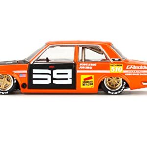 TRUE SCALE miniatures Datsun 510 Pro Street SK510 Orange and Black (Designed by Jun Imai) Kaido House Special 1/64 Diecast Model Car by True Scale Miniatures KHMG004