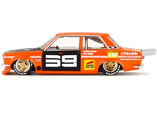 TRUE SCALE miniatures Datsun 510 Pro Street SK510 Orange and Black (Designed by Jun Imai) Kaido House Special 1/64 Diecast Model Car by True Scale Miniatures KHMG004