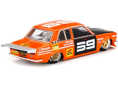 TRUE SCALE miniatures Datsun 510 Pro Street SK510 Orange and Black (Designed by Jun Imai) Kaido House Special 1/64 Diecast Model Car by True Scale Miniatures KHMG004