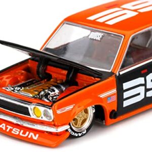 TRUE SCALE miniatures Datsun 510 Pro Street SK510 Orange and Black (Designed by Jun Imai) Kaido House Special 1/64 Diecast Model Car by True Scale Miniatures KHMG004