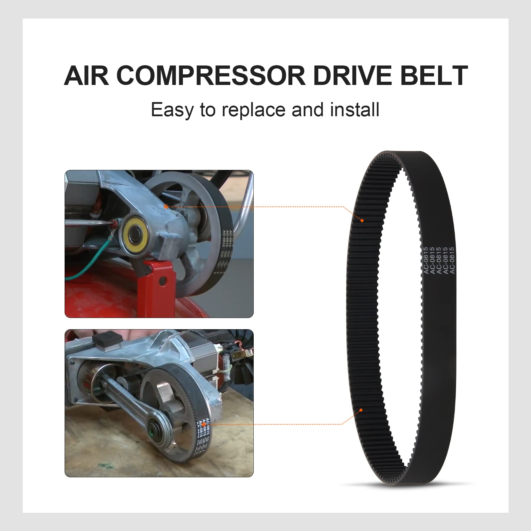 Redparts 3 Pack AC-0815 Air Compressor Belt for Dewalt Devilbiss Porter Cable Makita Sears Craftsman CAC-1311 CAC-1342