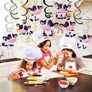 15Pcs Cow Birthday Party Decoration Cow Hanging Swirls for Farm Animal Theme Birthday Party Supplies