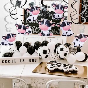 15Pcs Cow Birthday Party Decoration Cow Hanging Swirls for Farm Animal Theme Birthday Party Supplies