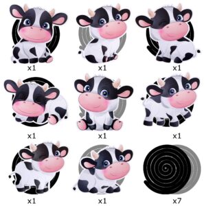 15Pcs Cow Birthday Party Decoration Cow Hanging Swirls for Farm Animal Theme Birthday Party Supplies