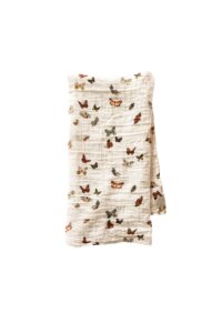 clementine kids muslin infant swaddles (butterfly swarm)