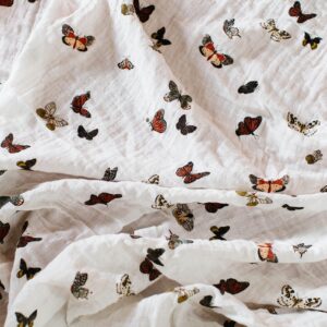 CLEMENTINE KIDS Muslin Infant Swaddles (Butterfly Swarm)