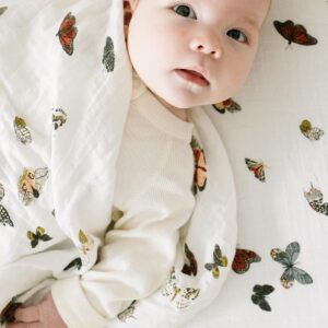 CLEMENTINE KIDS Muslin Infant Swaddles (Butterfly Swarm)