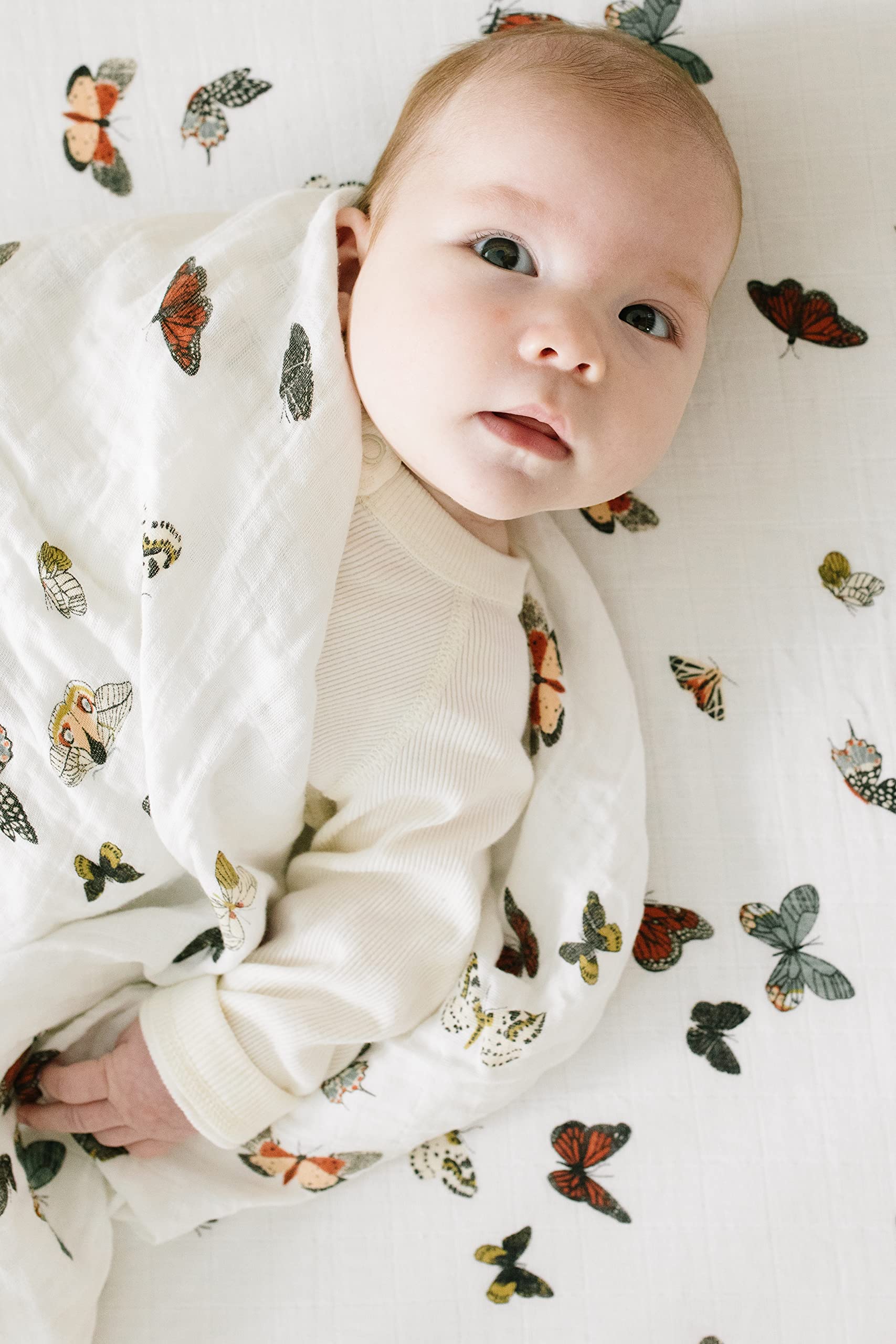 CLEMENTINE KIDS Muslin Infant Swaddles (Butterfly Swarm)