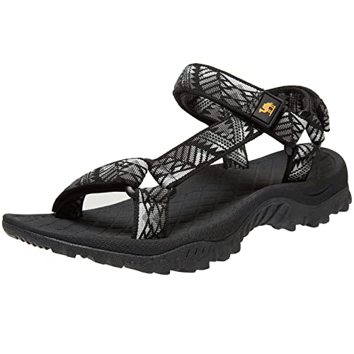 CAMEL CROWN Hiking Sport Sandals for Women Anti-skidding Water Sandals Comfortable Athletic Sandals for Outdoor Wading Beach black/white 8.5