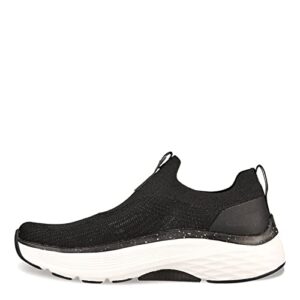 skechers max cushioning arch fit knit slip-on black/white 8 b (m)