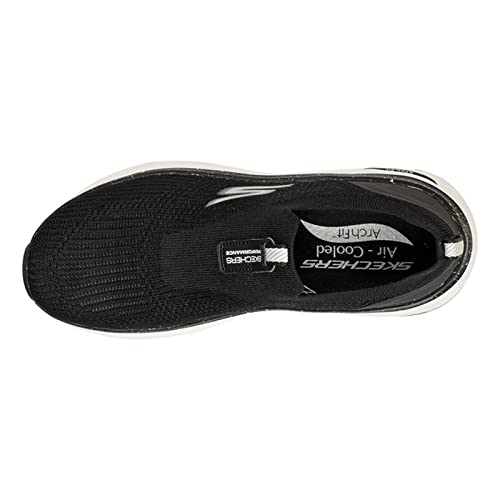 Skechers Max Cushioning Arch Fit Knit Slip-On Black/White 8 B (M)