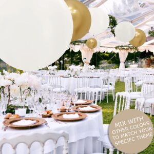 24 inch Large Round White Balloons 10 Pack Thick Big jumbo Latex Balloons Giant oversized Balloon for wedding anniversary Birthday Engagement Party Decorations