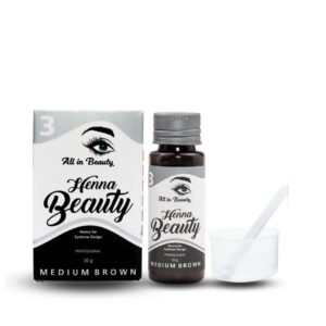 all in beauty henna for brow coloring and tinting, made from natural and harmless ingredients, tint your brows, long lasting and waterproof (medium brown)