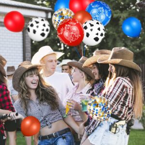 130 Pieces Western Cow Boy Balloon Arch Garland Blue Red Cowboy Bandana Latex Balloons Western Theme Supplies for Party Boys and Girls Baby Shower Cowboy Birthday Party Decorations