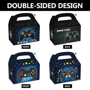 CIEOVO 24 Pack Video Game Paper Party Gift Boxes Double-Sided Design Video Game Party Favor Goody Treat Boxes for Kids Boys Teens Adults Video Game Gaming Theme Birthday Party Supplies