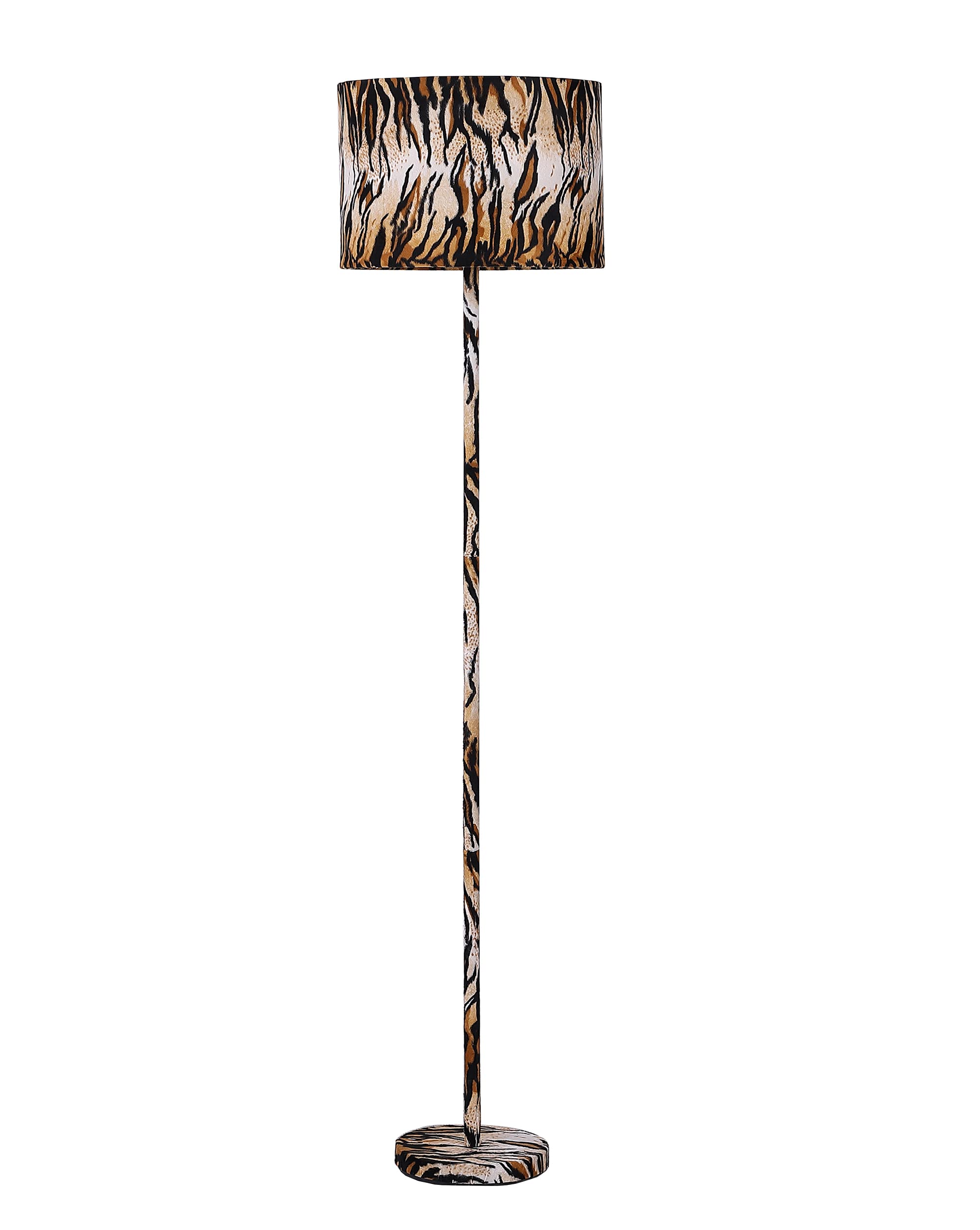 Ore International HBL2457 59" in Faux Suede Tiger Print Floor Lamp