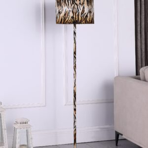 Ore International HBL2457 59" in Faux Suede Tiger Print Floor Lamp