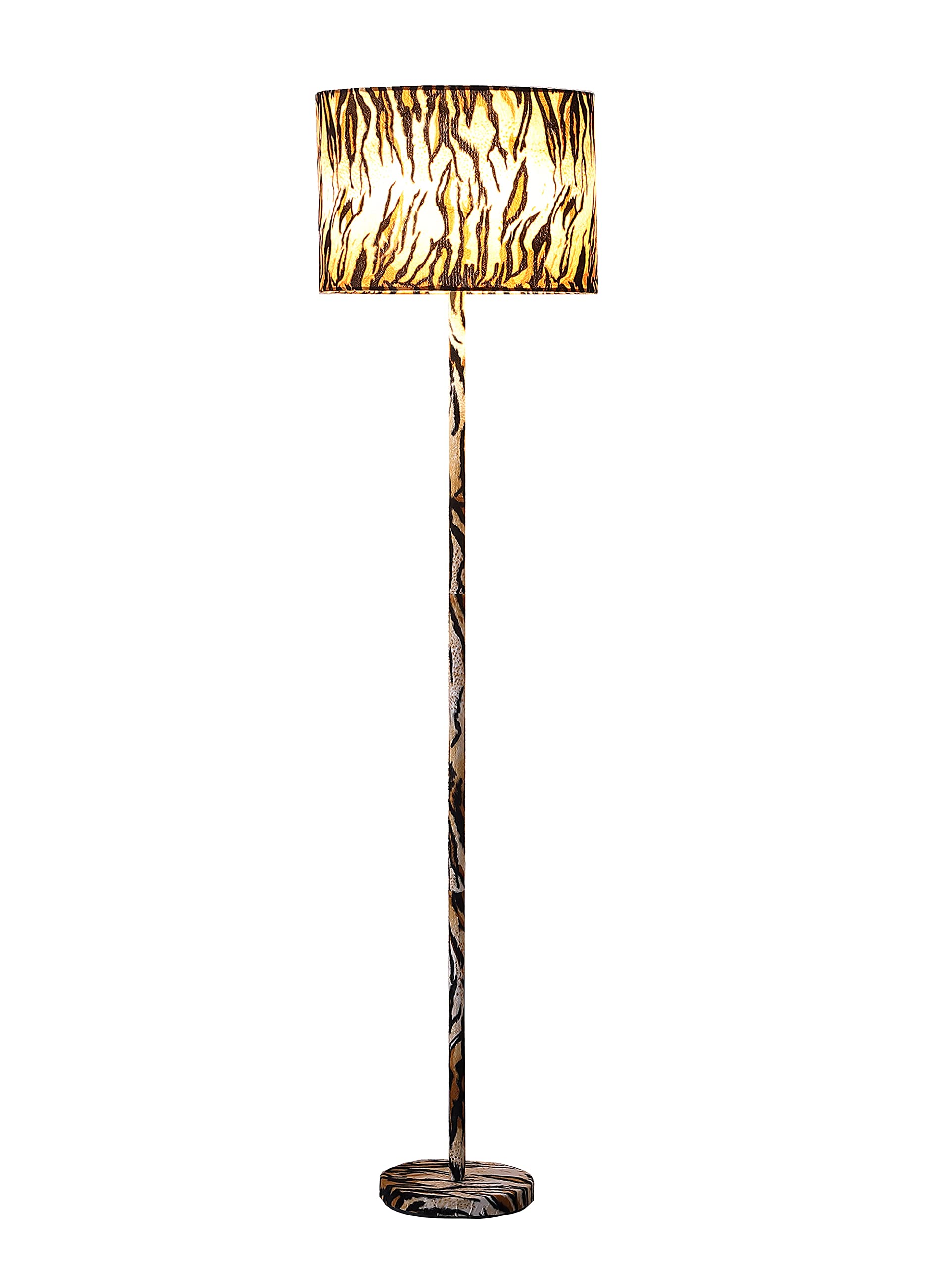 Ore International HBL2457 59" in Faux Suede Tiger Print Floor Lamp