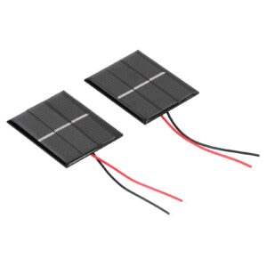 Mini Solar Panels, 2 Pcs Solar Panel Module Polysilicon Micro Mini Glue Power Solar Cells 43x55mm 0.4W 1.5V