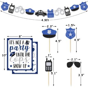 Levfla Officer Donut Bar Decoration Kit Police Banner Party Until The Cops Shown Up Table Sign Doughnut Dessert Food Topper for Graduation Birthday Retirement Anniversary Party Favor Ideas Supplies