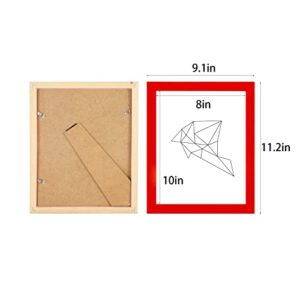 YinoniY Red 8x10 Picture Frame Made to Display Pictures 8x10 with Mat for Tabletop or Wall Decor Solid Wooden 10 inch, Red