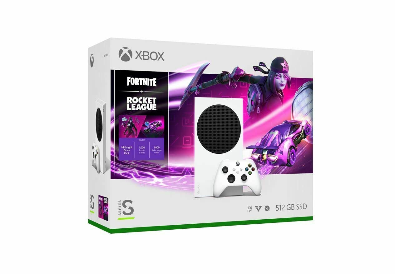 Microsoft Xbox Series S 512GB SSD All-Digital Console(Disc-Free Gaming), Wireless Controller, Up to 120 FPS, 1440p Gaming Resolution, HDR, AMD FreeSync, USB Extension Cable (Fortnite & Rocket League) (Renewed)