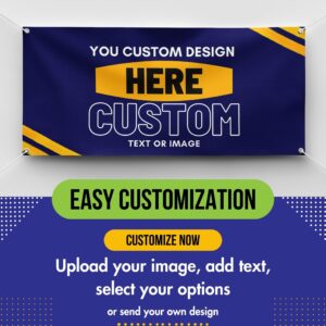 Personalized Custom Vinyl Banner Printing Indoor or Outdoor use Printed Business Event Birthday Party Large Custom Vinyl banner for Party Decoration Factory of Stickers (2'x6')