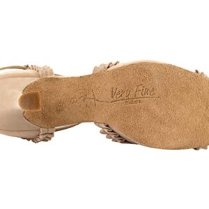 Very Fine Dance Shoes - Ladies' Tango, Salsa, Latin Dance Shoes SERA7001-2.5-inches Heel & Heel Protectors (Light Tan Velvet, Size 7.5)