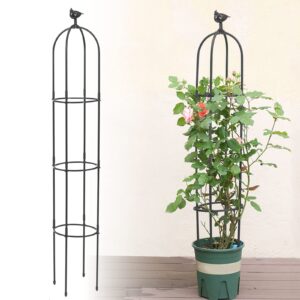 6 feet tall garden trellis for climbing plants kalolary garden tower obelisk trellises rustproof metal potted plant climbing support for indoor outdoor flowers vegetable fruits vines support (black)