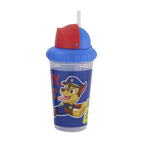 Toddler Sippy Cups for Boys | 10 Ounce Paw Patrol Sippy Cup Pack of Two with Straw and Lid | Durable Blue Leak Proof Travel Water Bottle for Toddlers