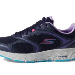 Skechers Women's GO Run CONSISTENT-Vivid Horizon Sneaker, Navy/Lavender, 9