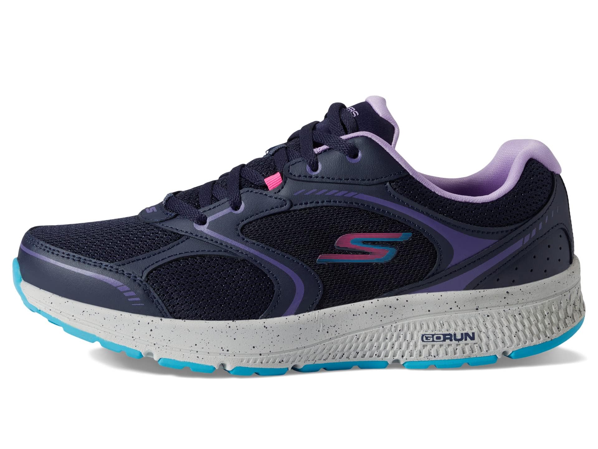 Skechers Women's GO Run CONSISTENT-Vivid Horizon Sneaker, Navy/Lavender, 9