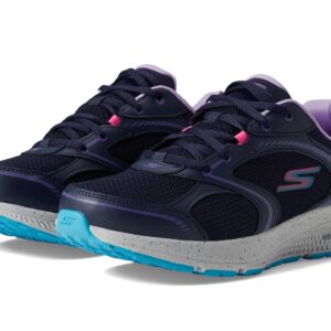 Skechers Women's GO Run CONSISTENT-Vivid Horizon Sneaker, Navy/Lavender, 9