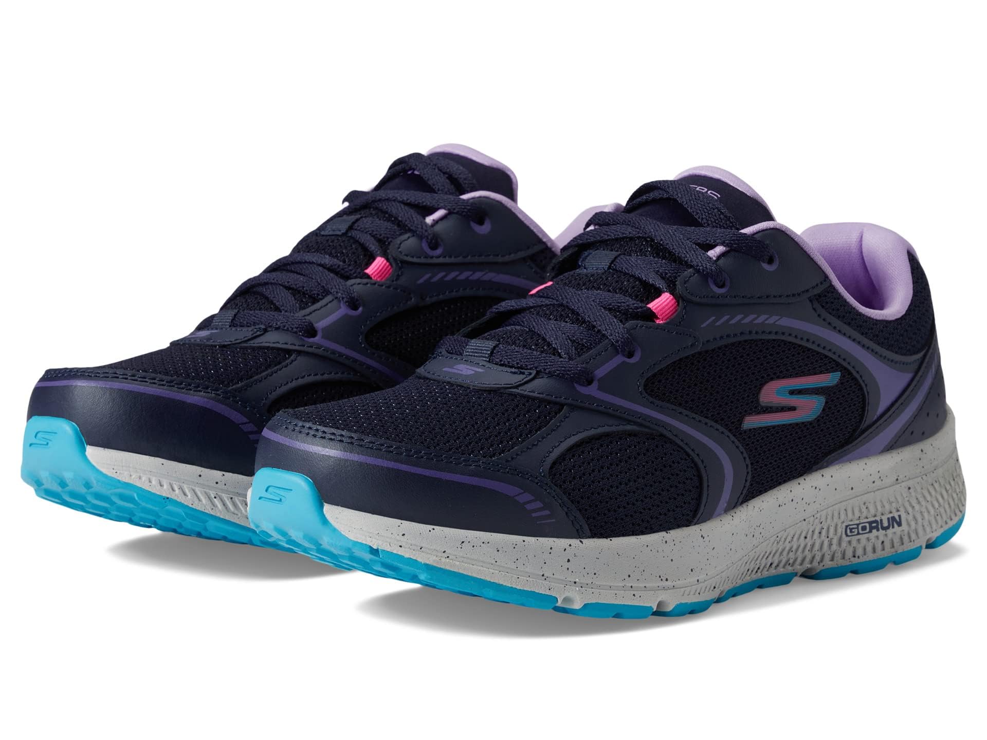 Skechers Women's GO Run CONSISTENT-Vivid Horizon Sneaker, Navy/Lavender, 9