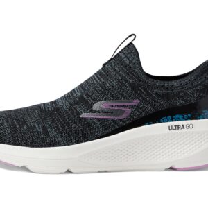 Skechers Women's GO Run Elevate-Indigo Sneaker, Black/Pink, 7