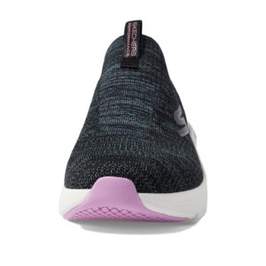 Skechers Women's GO Run Elevate-Indigo Sneaker, Black/Pink, 7