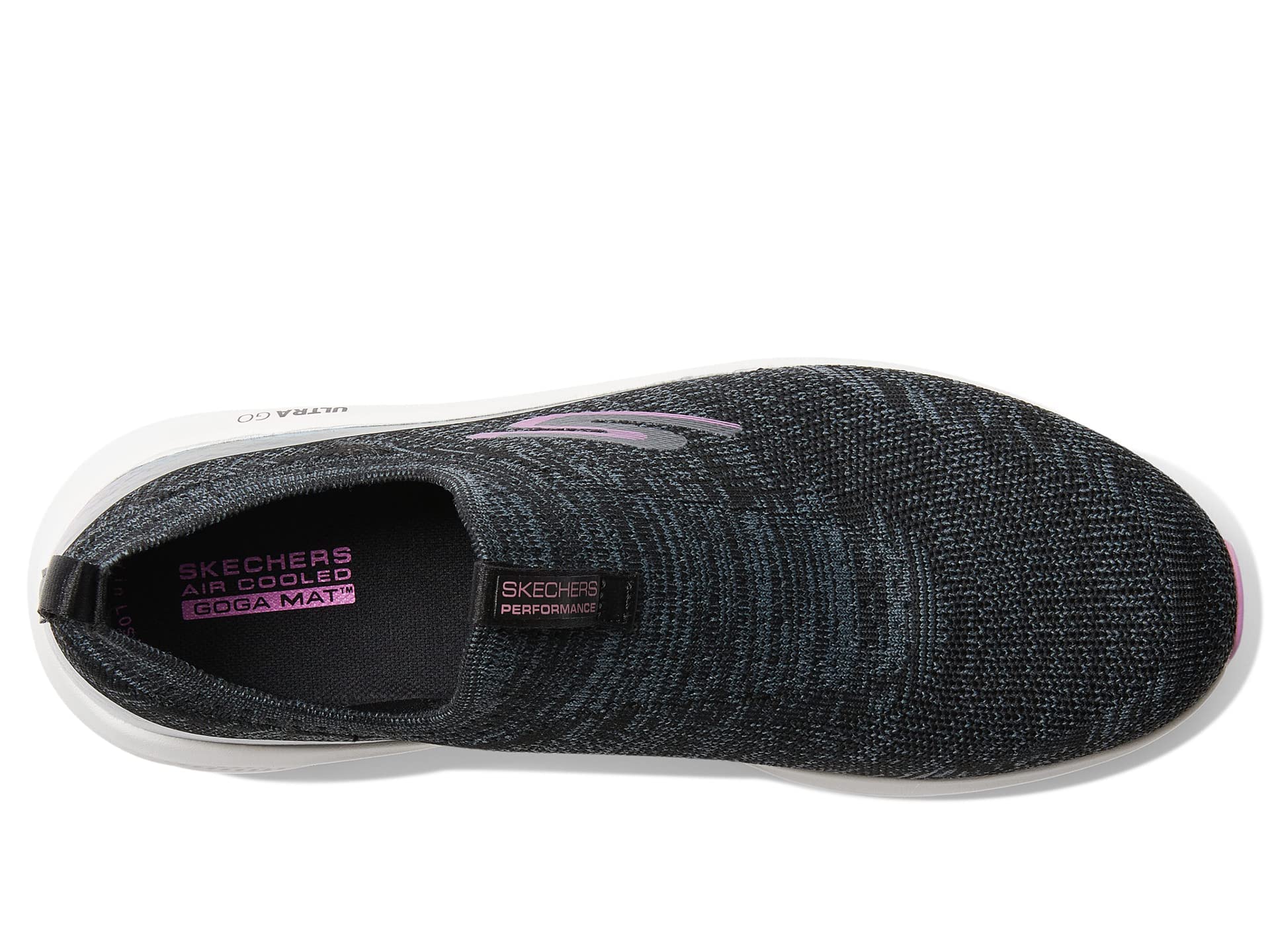 Skechers Women's GO Run Elevate-Indigo Sneaker, Black/Pink, 7